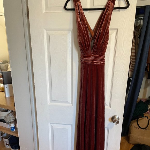 Revelry | Dresses | Revelry Velvet Dress In Color Terracotta | Poshmark